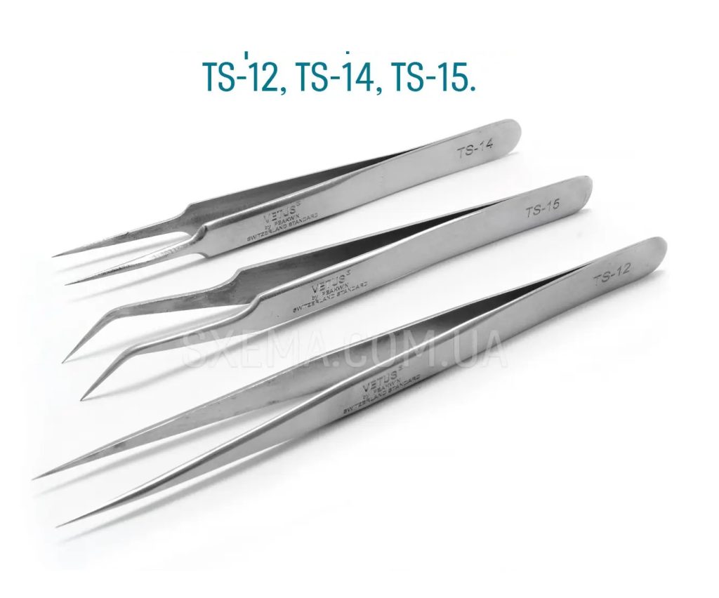 Kit Pinzas de Precisión 3 Piezas TS-12 TS-14 TS-15 - MEGATRONICA